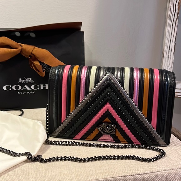 Coach | Bags | Nwt Box Rare Coach 941 Dinky Metallic Foldover W ...